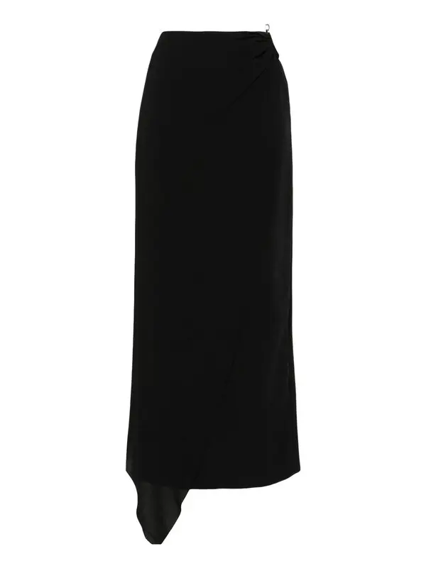 Gcds Layered Stretch Skirt With Silver Logo - Black