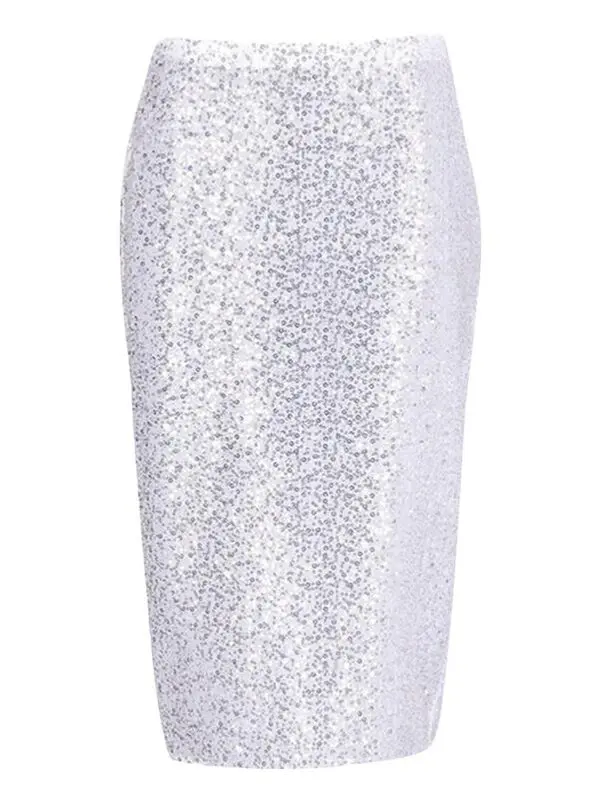 Casablanca Sequined Midi Skirt - Silver