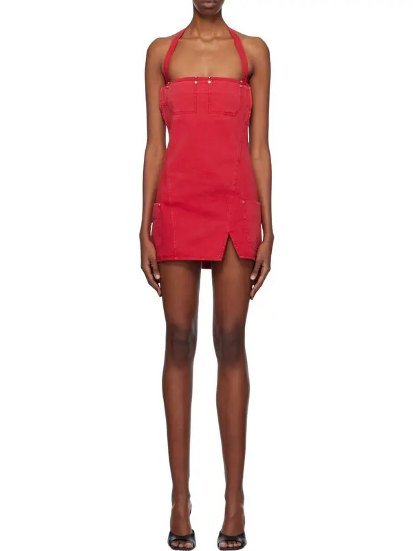 DION LEE Open-back Apron Minidress - Red