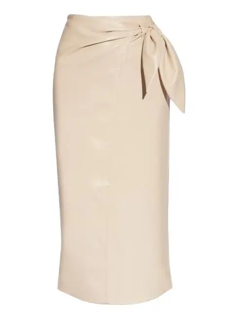 Nanushka Carola Midi Leather Skirt - Nude