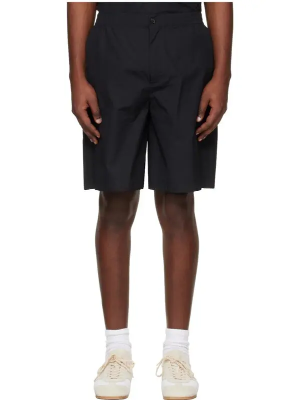 Off-White Tape Logo Bowling Elastic Waist Shorts - Black/white