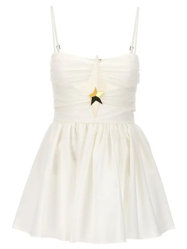 AREA Cut-out Pleated Mini Dress - White