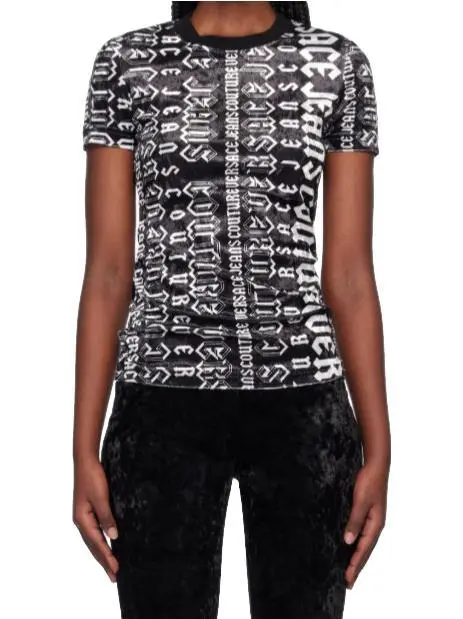 Versace Short Sleeve Graphic Print T-shirt - Black