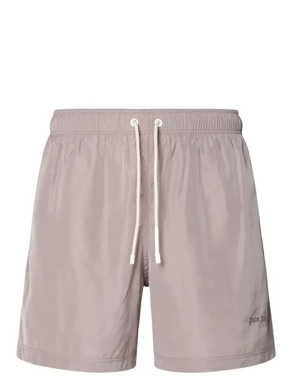 Palm Angels Logo Embroidered Drawstring Shorts - Nude