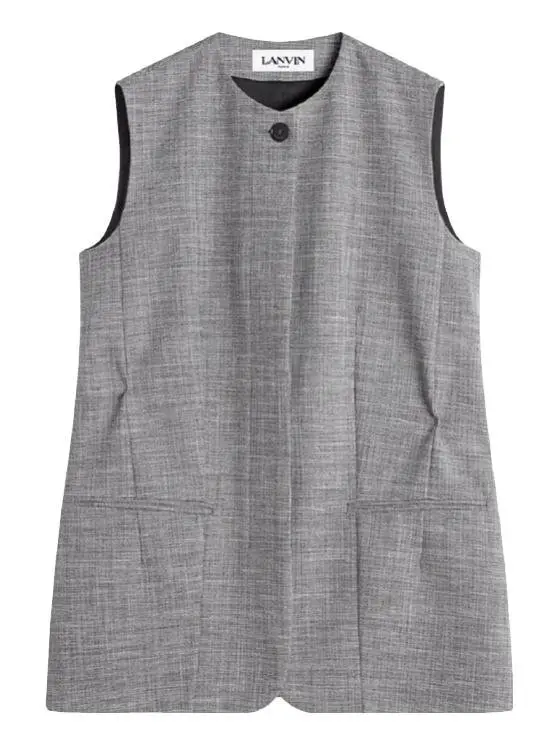 LANVIN Tweed Vest - Blended Gray