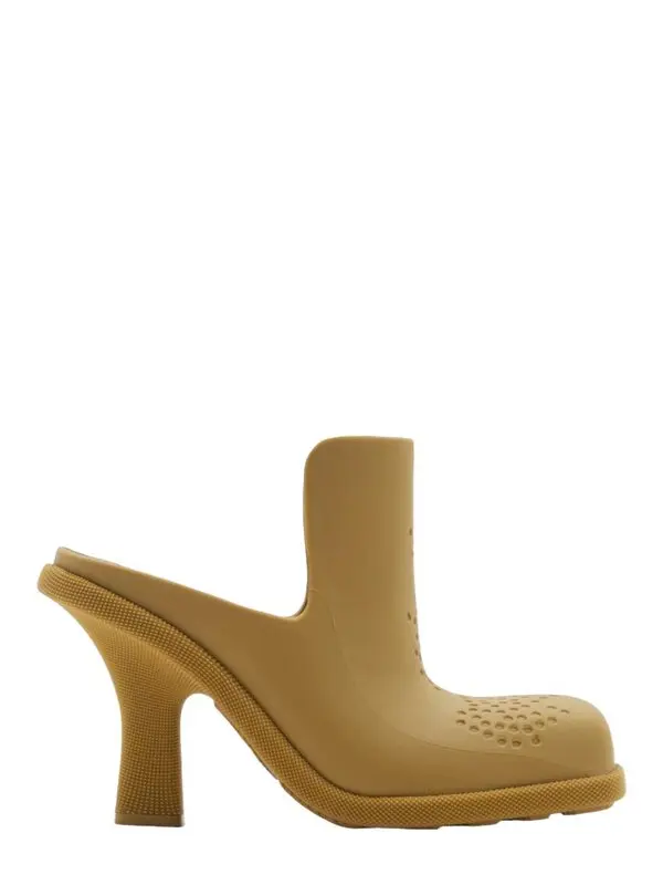 Burberry Highland Mules With Equestrian Knight Detail - Brown