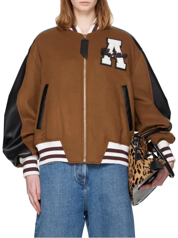 Attico College Bomber Jacket - Camel