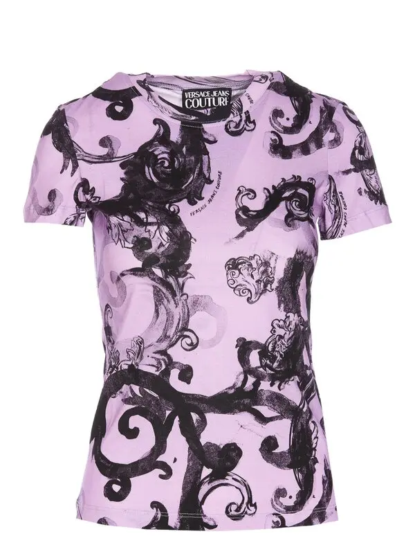 Versace Barocco Print T-shirt - Purple