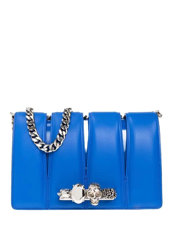 Alexander McQueen Four-ring Embellished Shoulder Bag - Blue