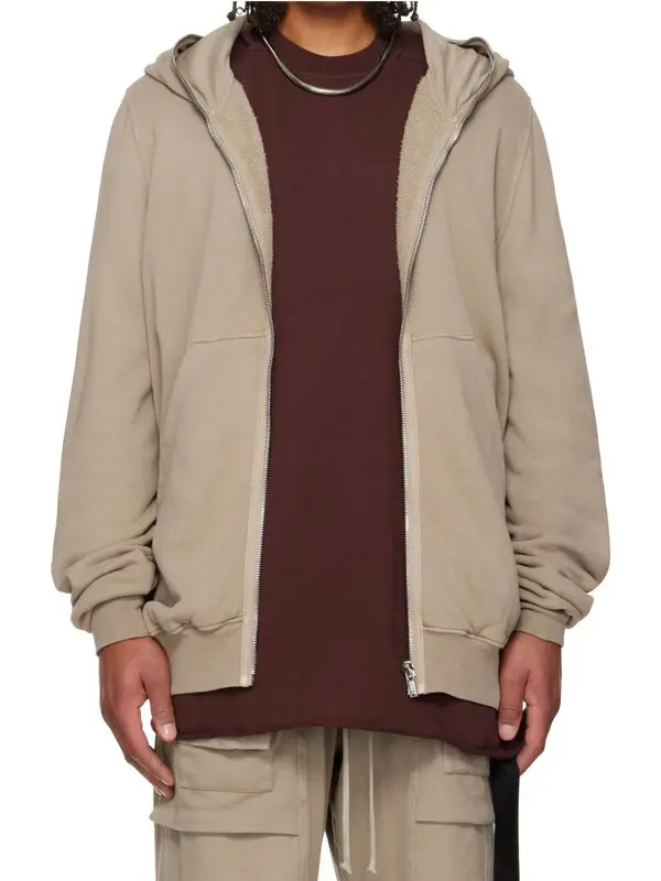 Rick Owens Jumbo Gimp Long Sleeve Hoodie - Dirty Pearl