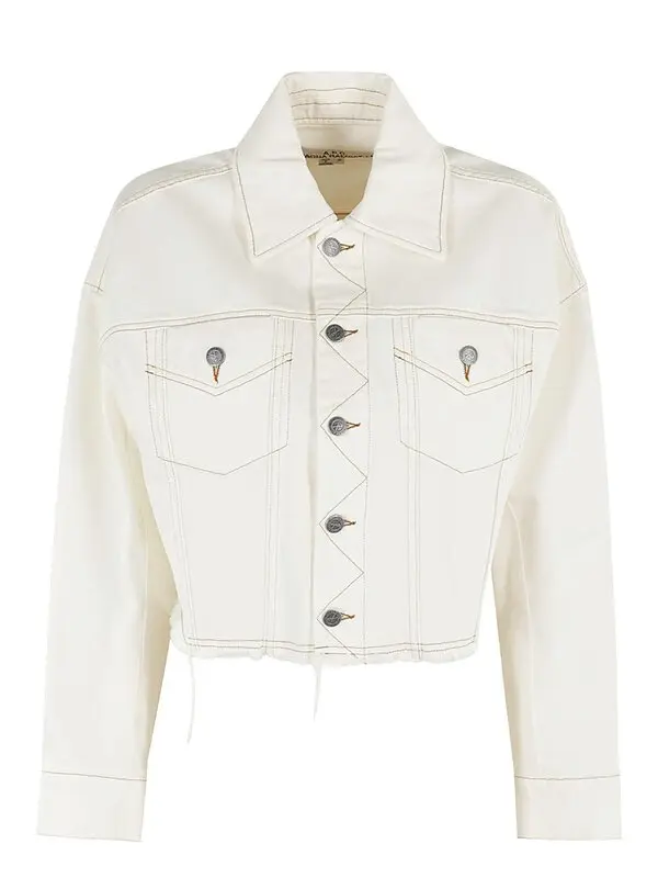 A.p.c. X Natacha Ramsay-levi Sainters Cropped Denim Jacket - White