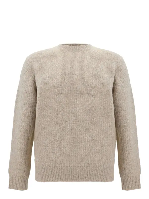 SUNFLOWER Ribbed Crew Neck Long-sleeved Sweater - Nude