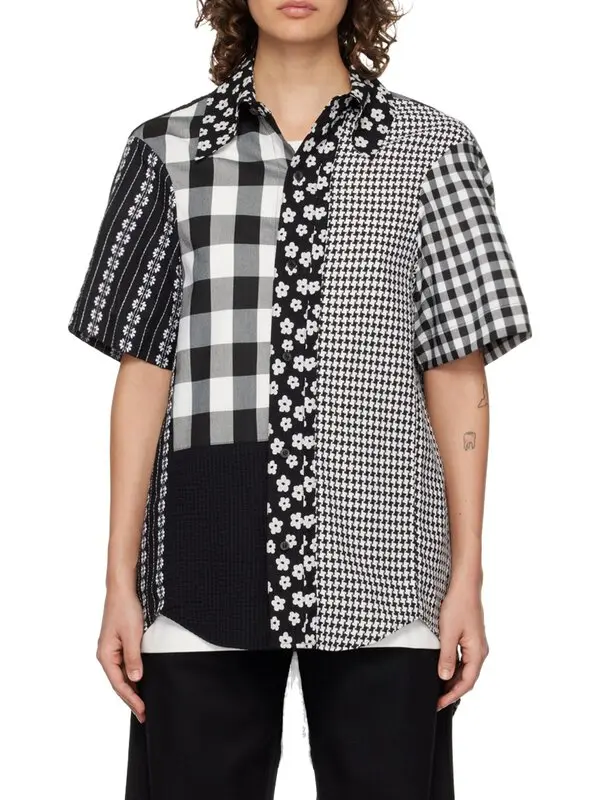 ADER ERROR Short Sleeve Patchwork Shirt - Black