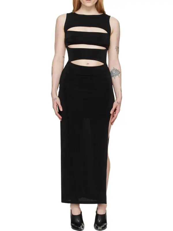 MISBHV Elena Hollow Dress Maxi Length - Black