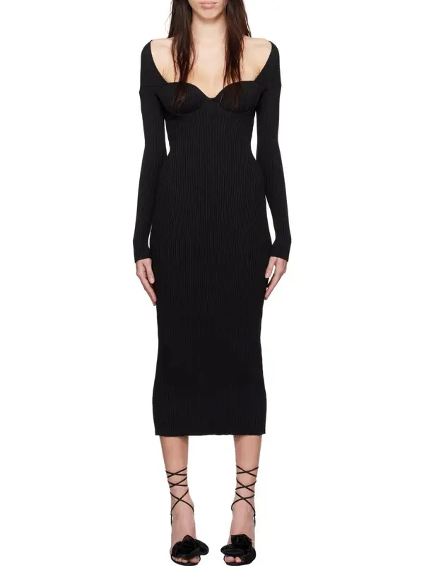 Magda Butrym Ribbed Knit Dress - Black
