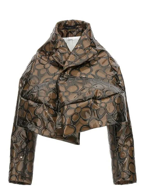 Comme Des Garçons Floral Cropped Jacket - Black
