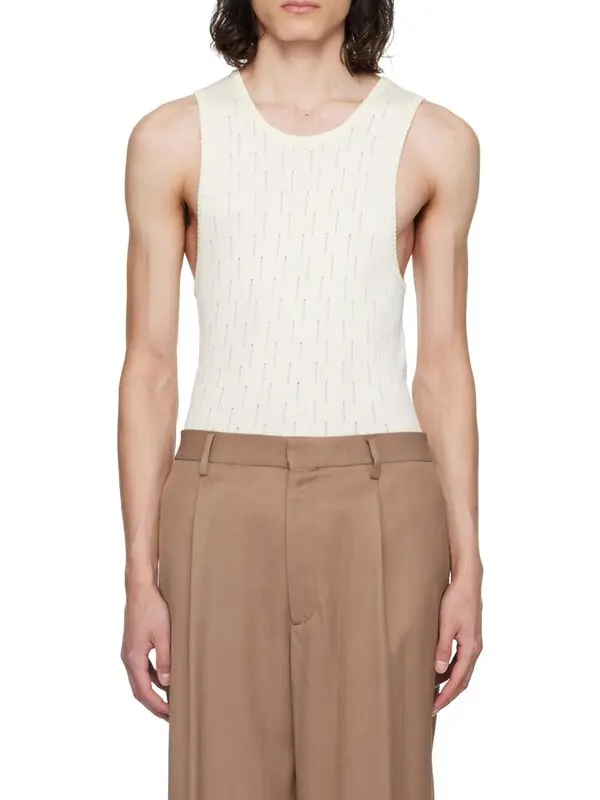 LARDINI Rib Knit Tank - White