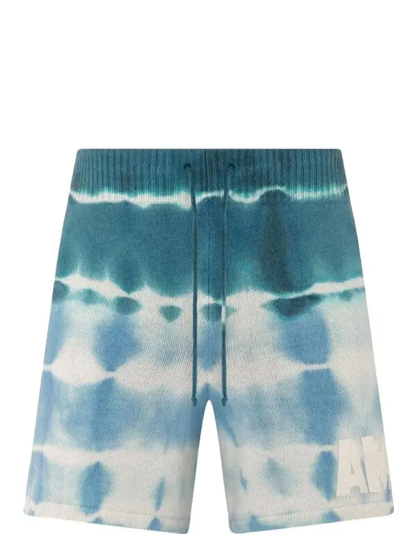 Amiri Tie-dye Logo Knit Shorts - Blue