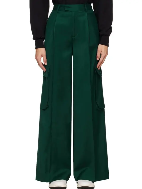 Amiri Pleated Wide-leg Cargo Pants - Green