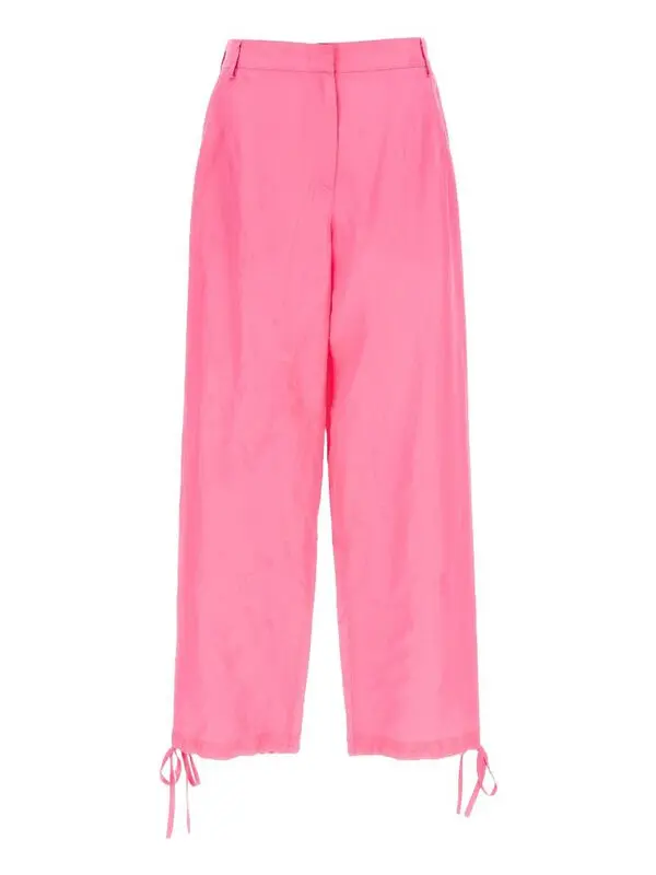 MSGM Elasticated-ankles Wide-leg Trousers - Pink