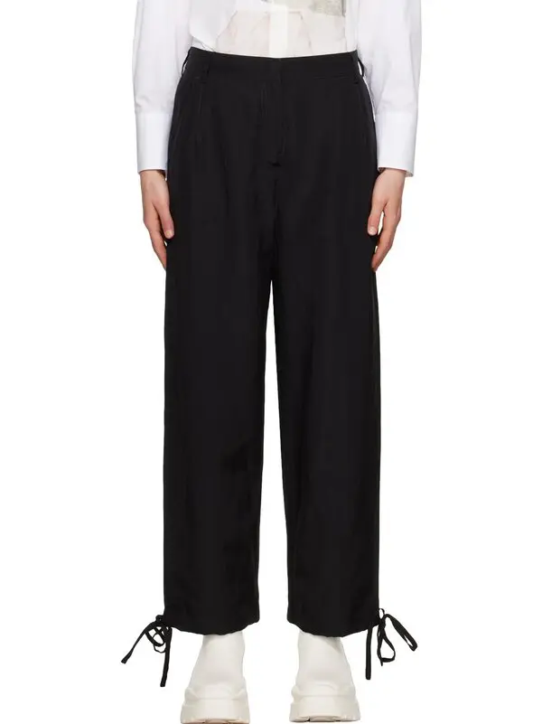 MSGM Elasticated Ankles Wide-leg Trousers - Black