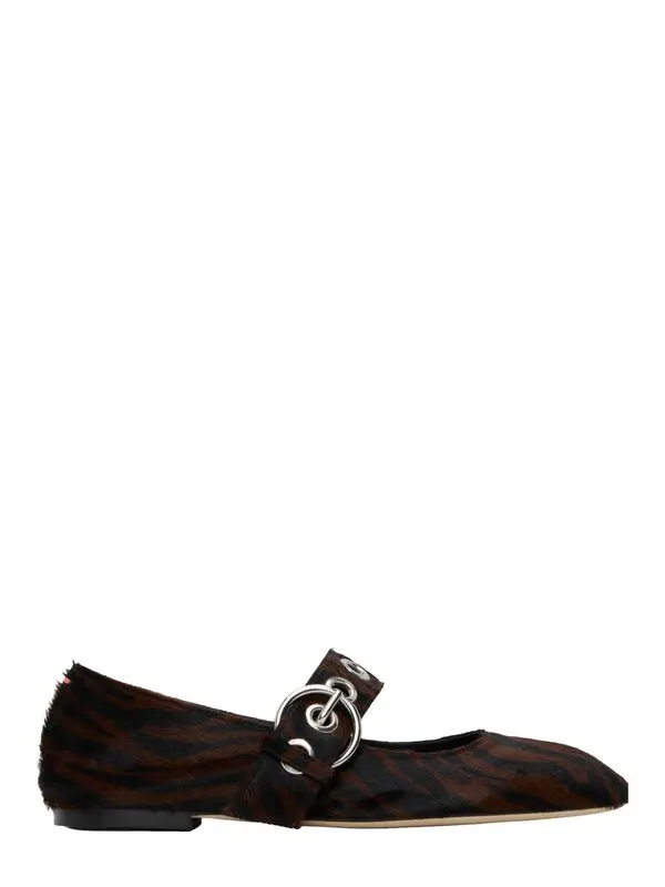 AeydĒ Uma Eyelet Mary Jane Ballet Flats - Black/brown