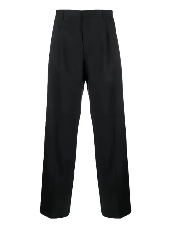 SUNFLOWER Slim Fit Pleated Trousers - Black