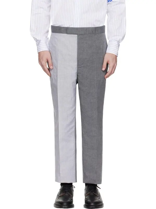 Thom Browne Two-tone Striped Trousers - Light Gray