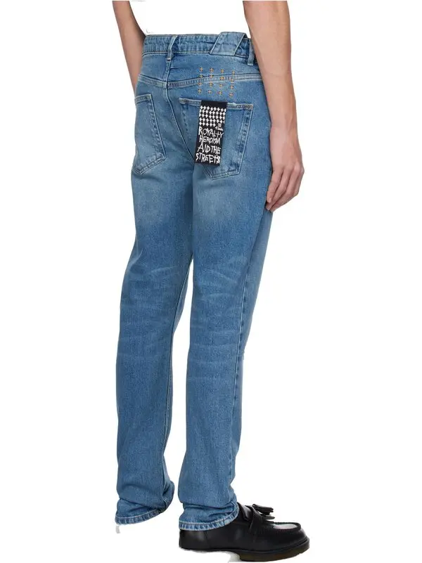 Ksubi Denim Trousers With Logo Embroidery - Blue