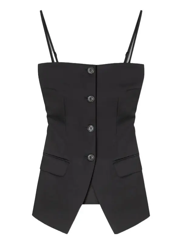Nanushka Alessa Tailored Tech-satin Vest - Black
