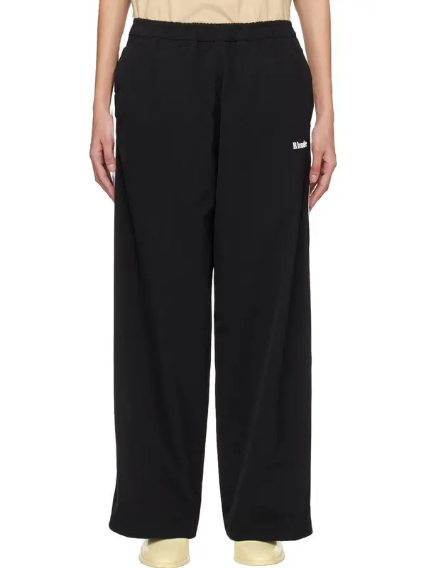 Rhude Wide-leg Sweatpants With Logo Appliqu - Black