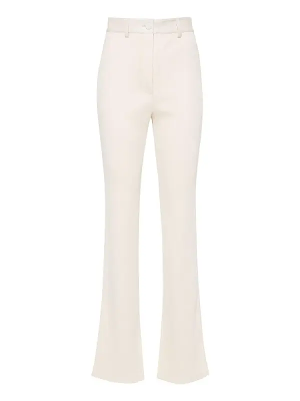 Nanushka Leather-trimmed Ribbed Jersey Pants - White