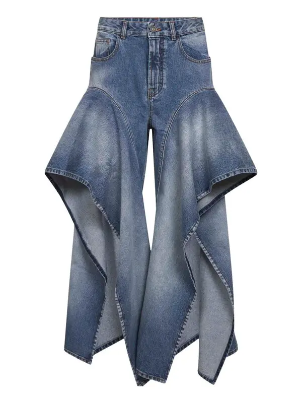 Alaïa Ruffled Jeans - Faded Blue