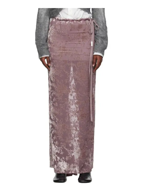 ANN DEMEULEMEESTER Eveline Bias Skirt With Floral Motifs - Mary Rose