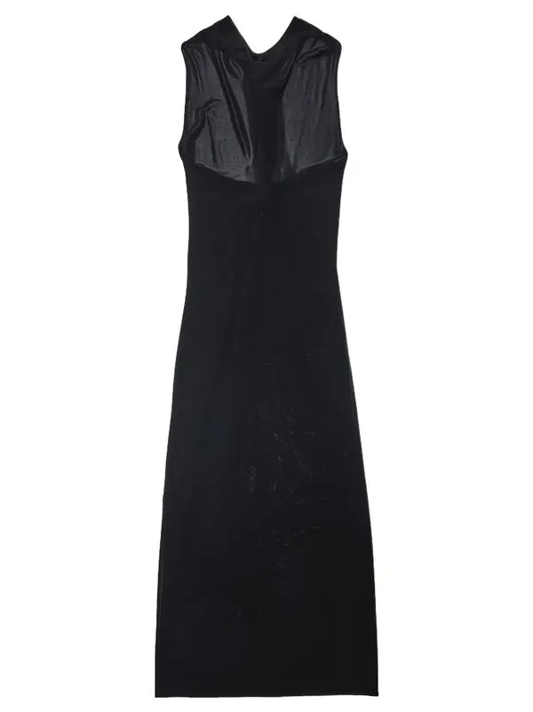 Helmut Lang Twisted Detail Midi Dress - Black