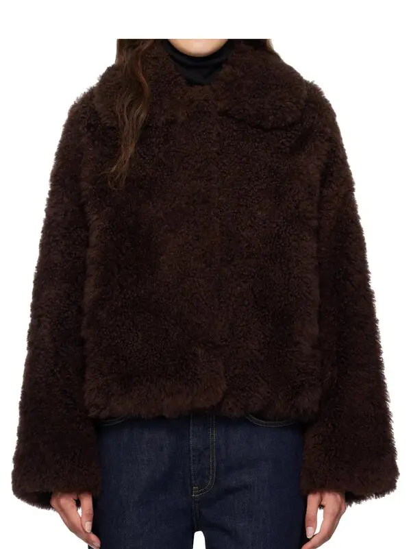 YVES SALOMON Fleece Jacket - Brown