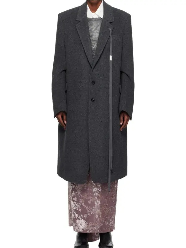 ANN DEMEULEMEESTER Viv Button-up Coat - Mixed Gray
