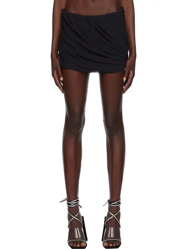 Attico Pleated Mini Skirt - Black