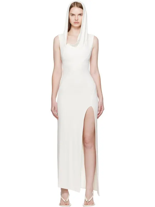 MUGLER Hooded Maxi Dress - White