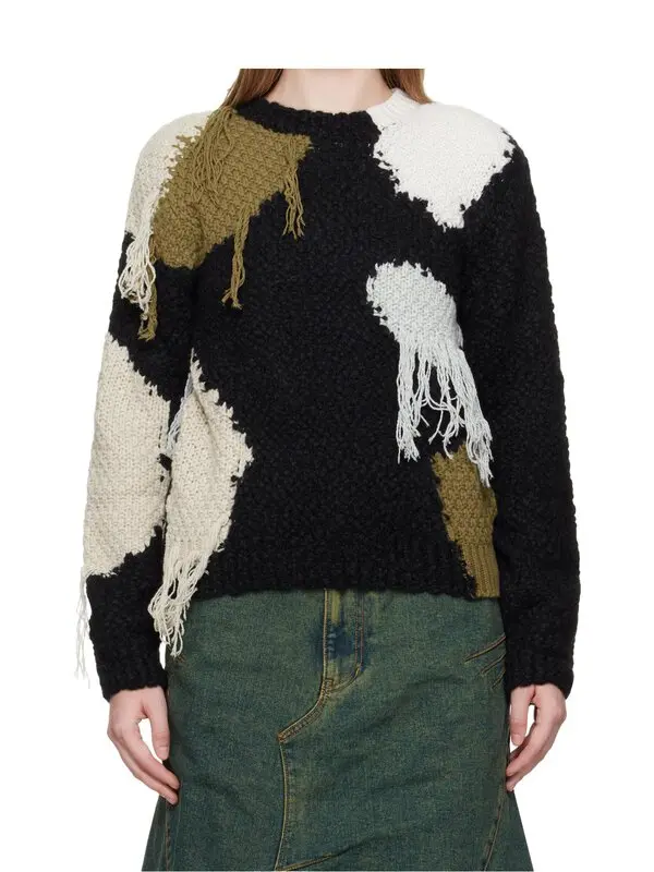 Andersson Bell Sylvia Abstract Patchwork Sweater - Black
