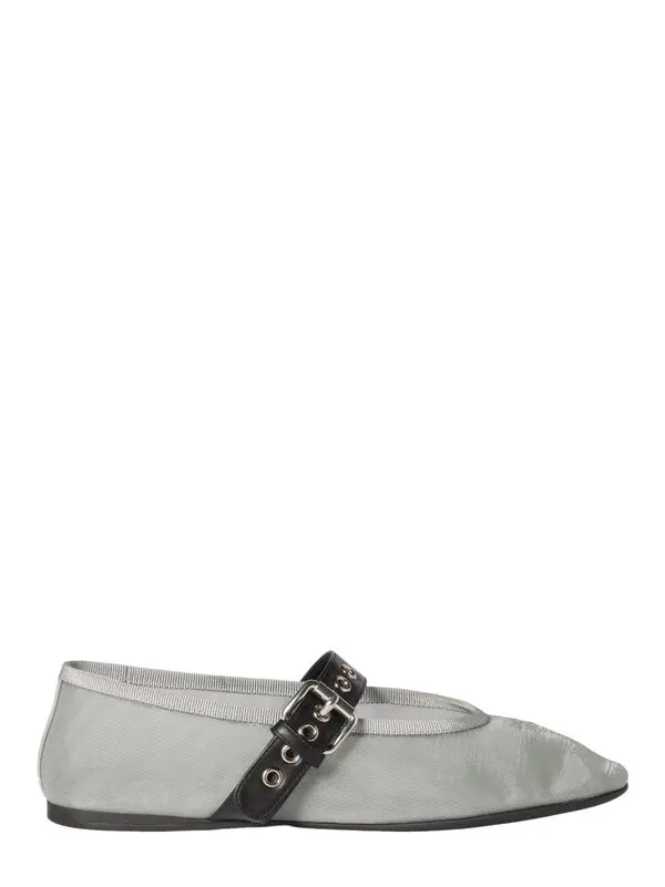 Miu Miu Mesh Fabric Ballerinas - Gray