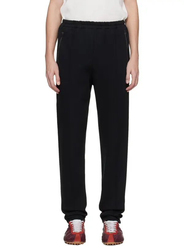 MAISON MARGIELA Side-stripe Zip-detail Trousers - Black