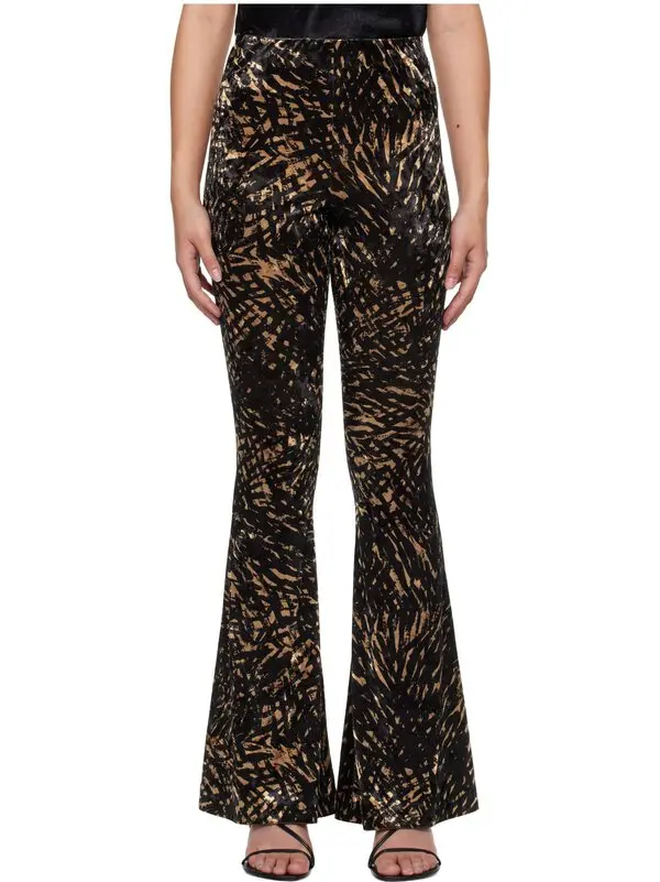 Nanushka Abstract-print Flared Trousers - Black/brown