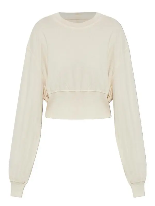 Rick Owens Long Sleeve Cropped Top - Cream