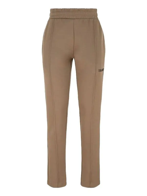 Attico Elastic Waist Letter Logo Sweatpants - Brown