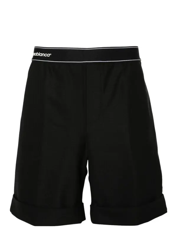 Casablanca Twill-weave Tailored Shorts - Black