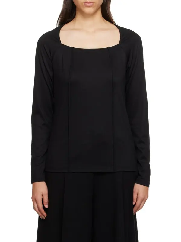 Issey Miyake Pleated Long-sleeved T-shirt - Black