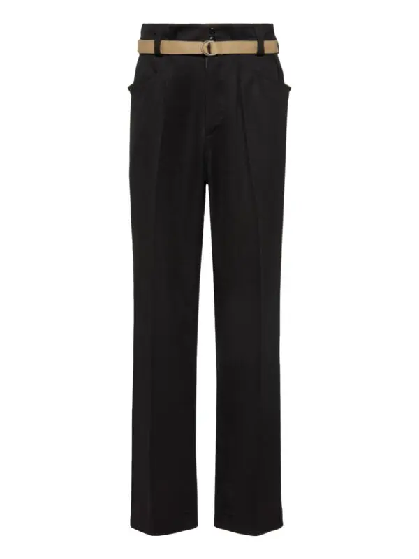 MAISON MARGIELA Wool Trousers With Integrated Belt - Black