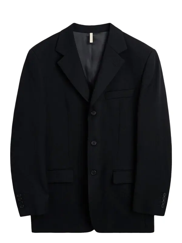 SUNFLOWER Single-breasted Wool Suit Jacket - Black