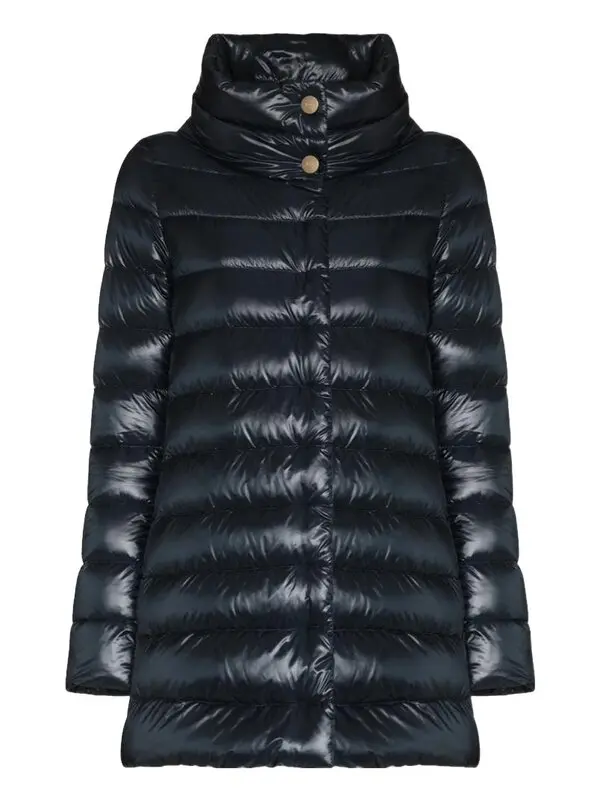 Herno Quilted Long-sleeved Down Jacket - Black